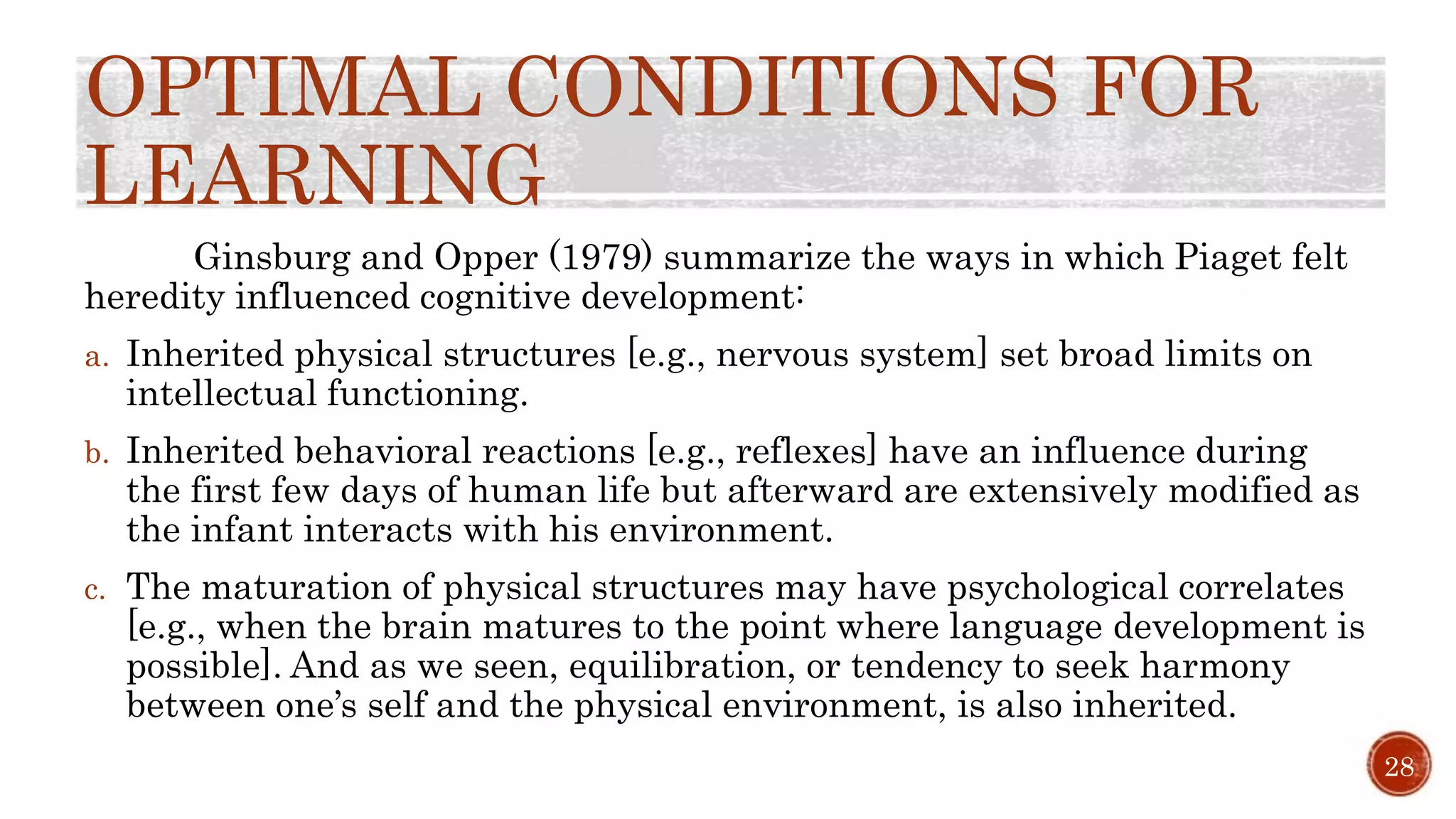 Stages of Cognitive Development - J. Piaget | PPTX