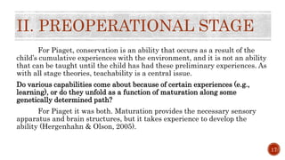 Stages of Cognitive Development - J. Piaget | PPTX