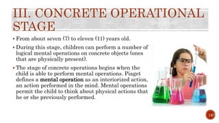 Stages of Cognitive Development - J. Piaget | PPTX