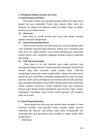 prosiding PGRI 2015 Pengembangan Soal Matematika Untuk Mengukur ...