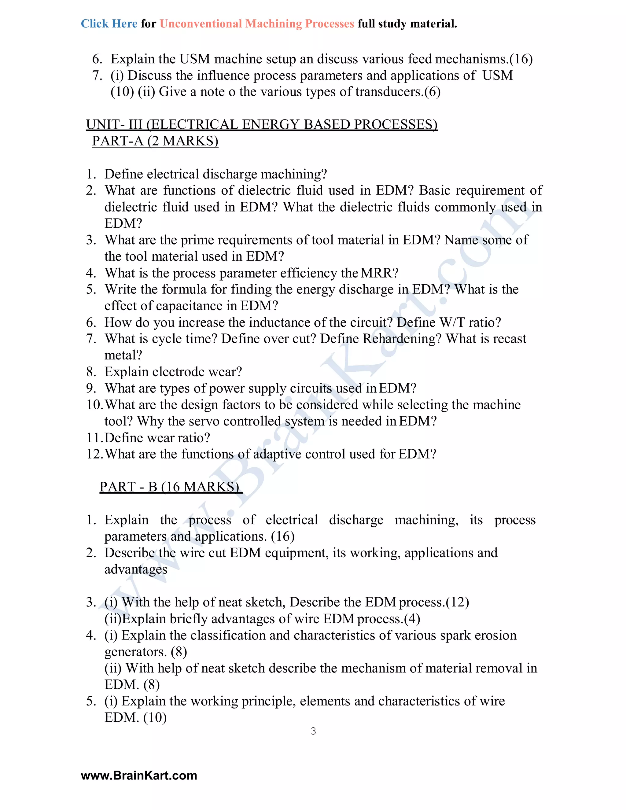 084 - ME8073, ME6004 Unconventional Machining Processes - Question Bank.pdf