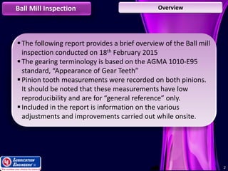 Ball Mill Gearing Inspection Report | PDF