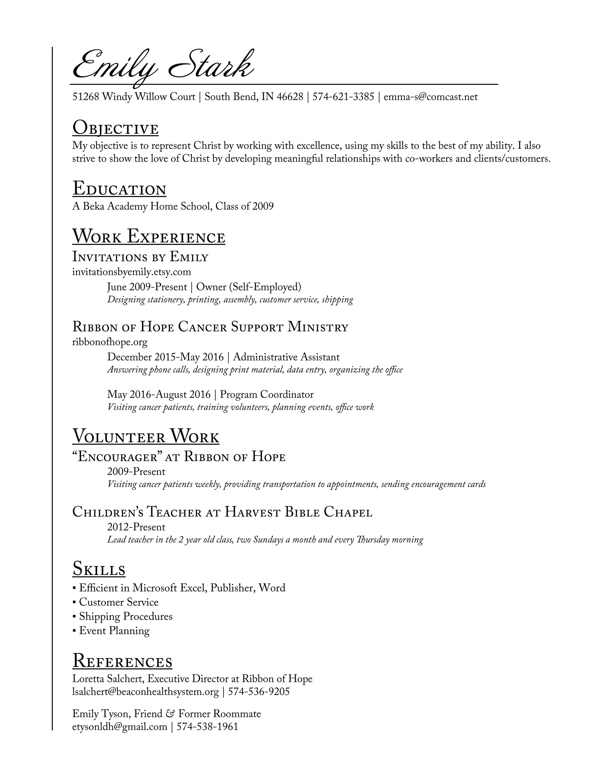 Emily Stark Resume | PDF