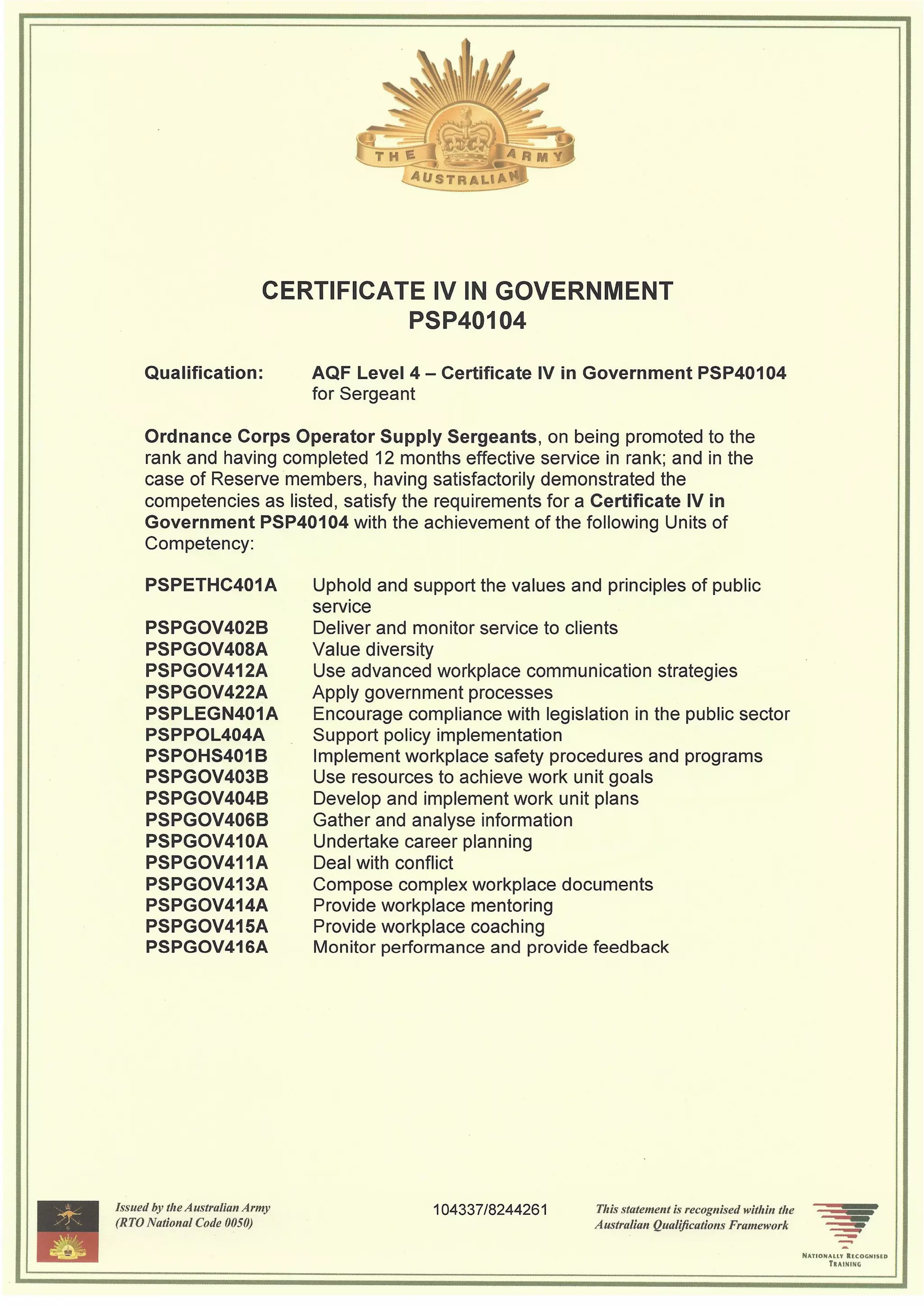 Cert IV in Government | PDF