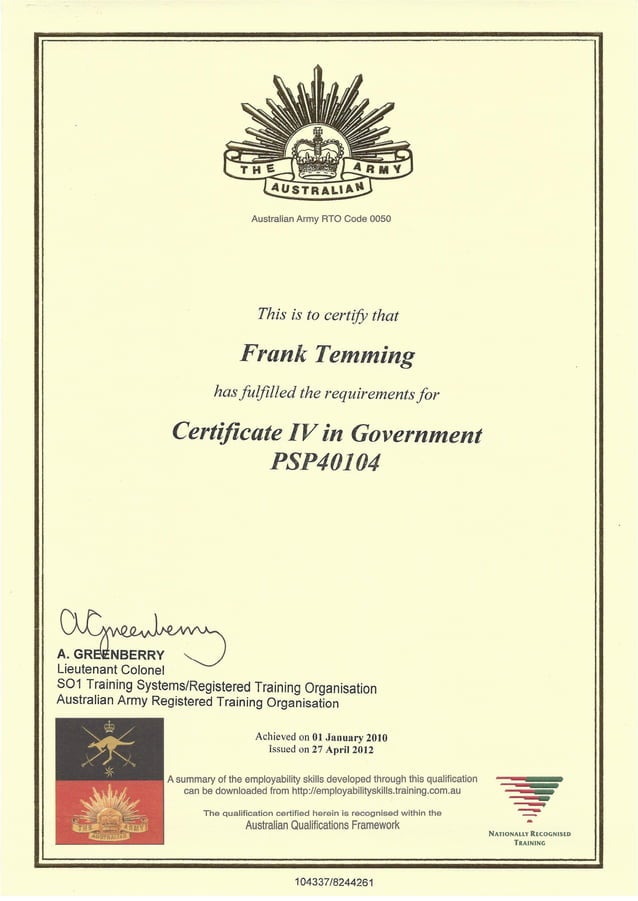 Cert IV in Government | PDF