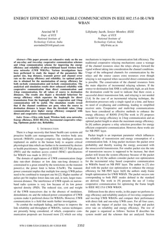 Energy efficient and reliable communication in IEEE 802.15.6 IR UWB WBAN | PDF