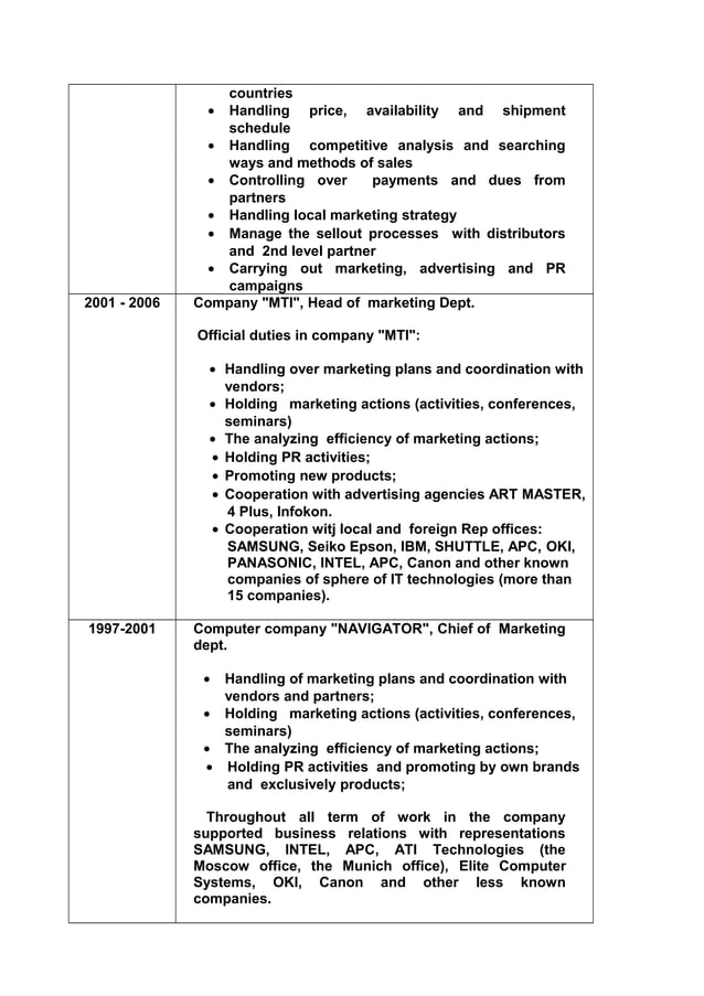 Melnichenko Alexander CV 2015 (no foto) | PDF