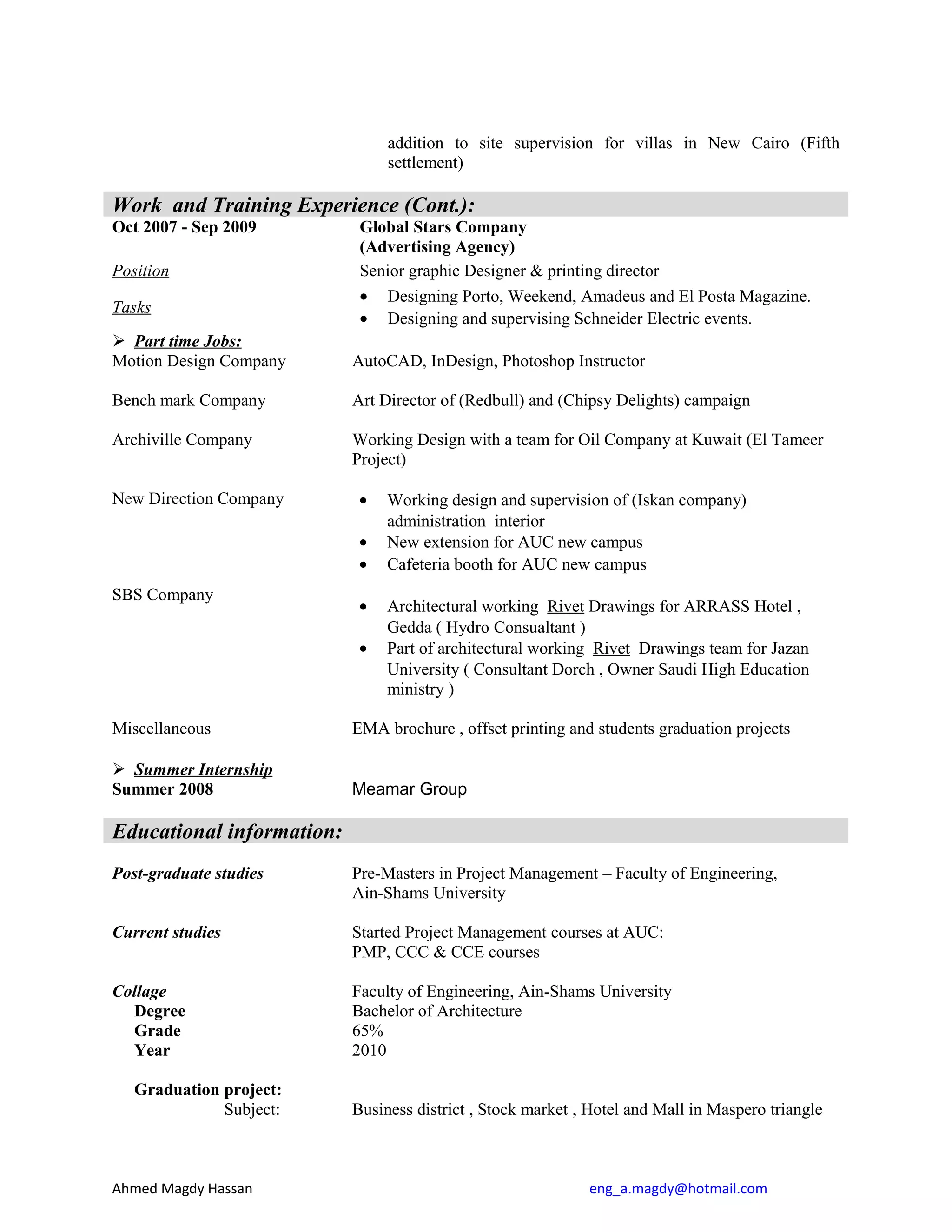 Ahmed Magdy Hassan CV modified | PDF