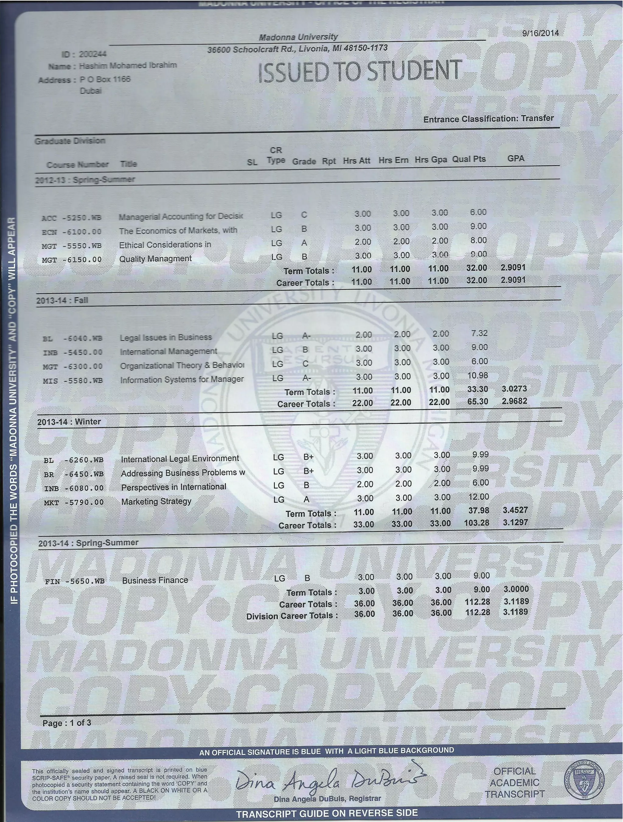 BBA Madonna Transcripts | PDF