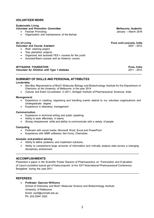 Chemistry CV | PDF