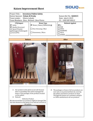 KAE015 - Kaizen - RL - Inventory Pallets Safety | PDF