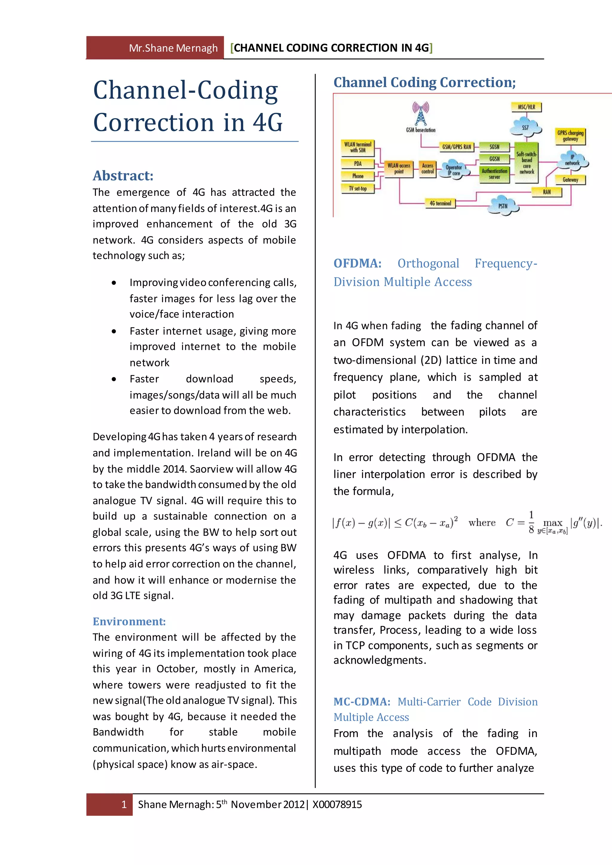 Channel Coding Correction in 4G | DOCX