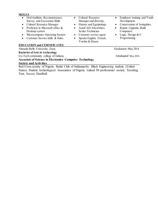 Archaeology resume | PDF