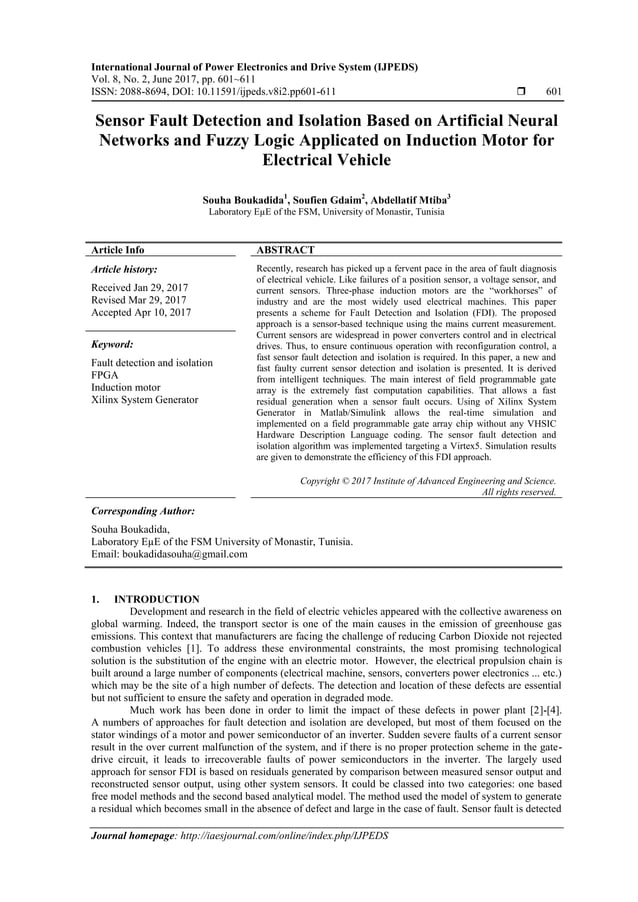 Sensor Fault Detection And Isolation Based On Artificial Neural Networks And Fuzzy Logic