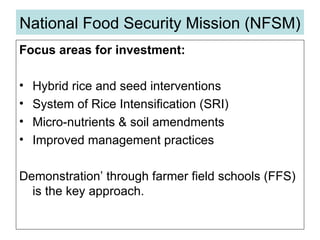 0867 Promotion of SRI under National Food Security Mission (NFSM) | PPT