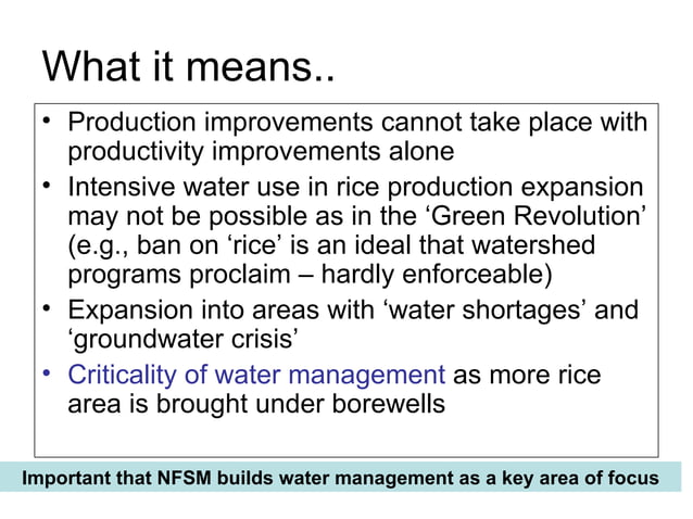0867 Promotion of SRI under National Food Security Mission (NFSM) | PPT