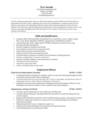 Tere Jurado - Resume | PDF | Career Advice | Careers