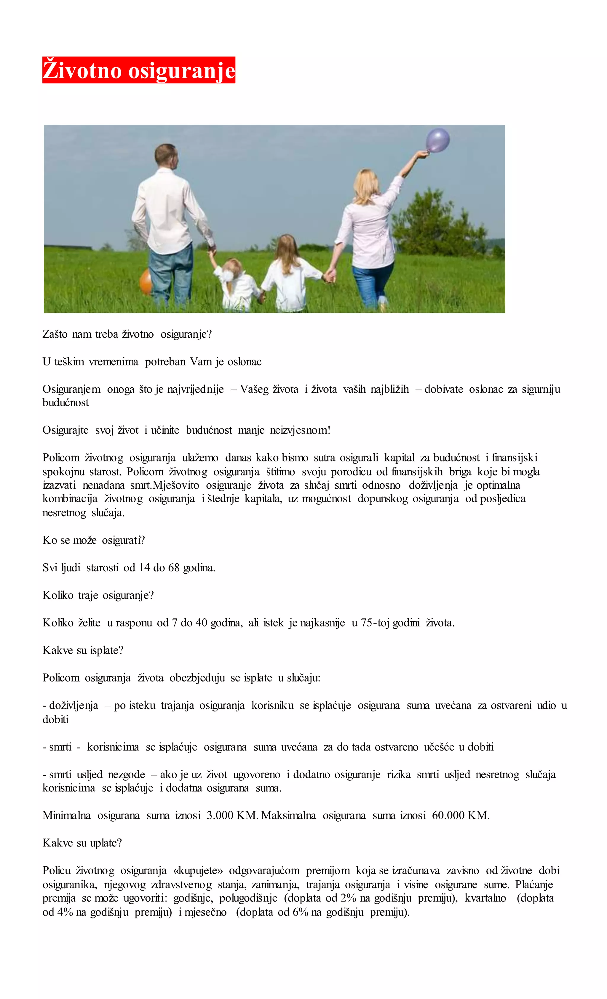 Životno osiguranje | DOCX