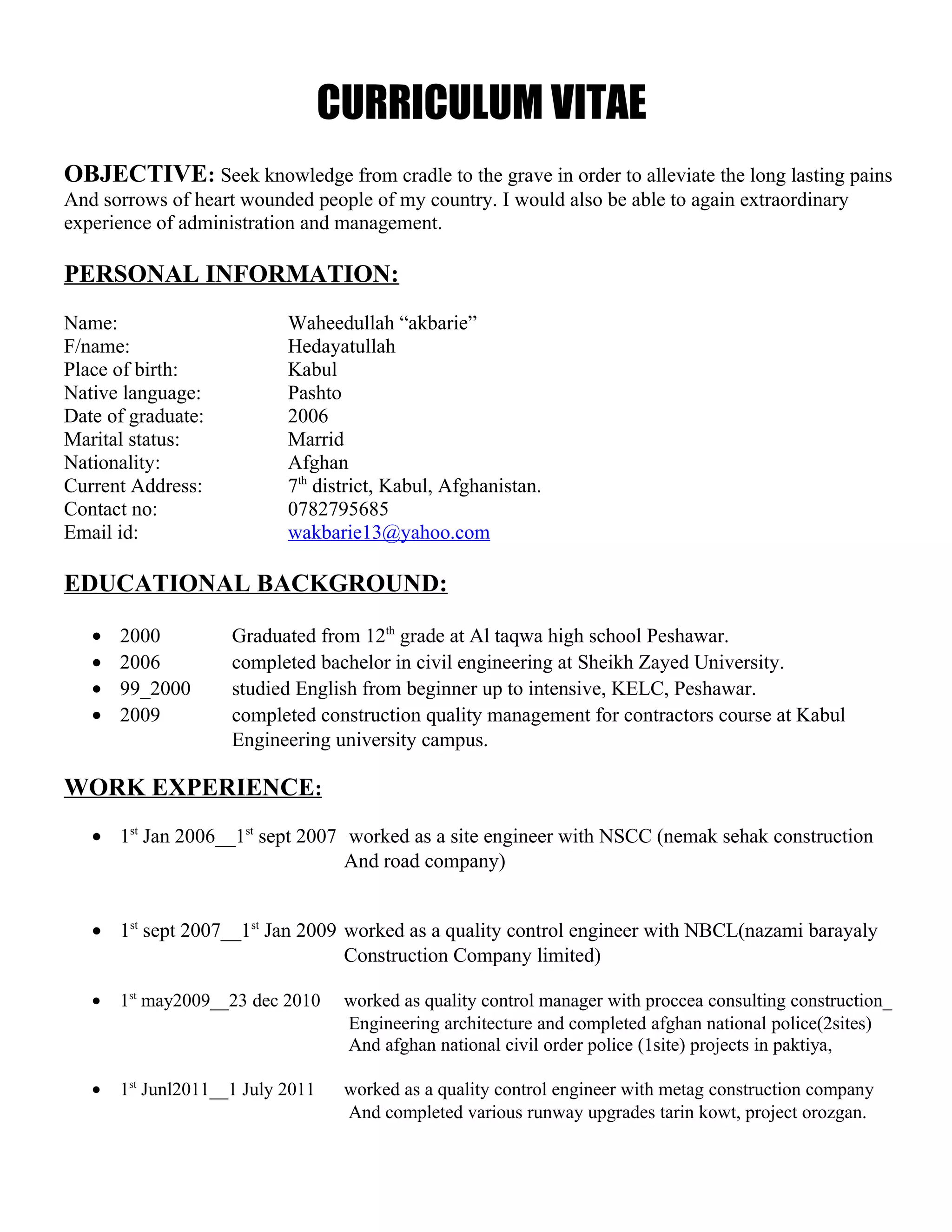 CURRICULUM VITAE 1 | DOC