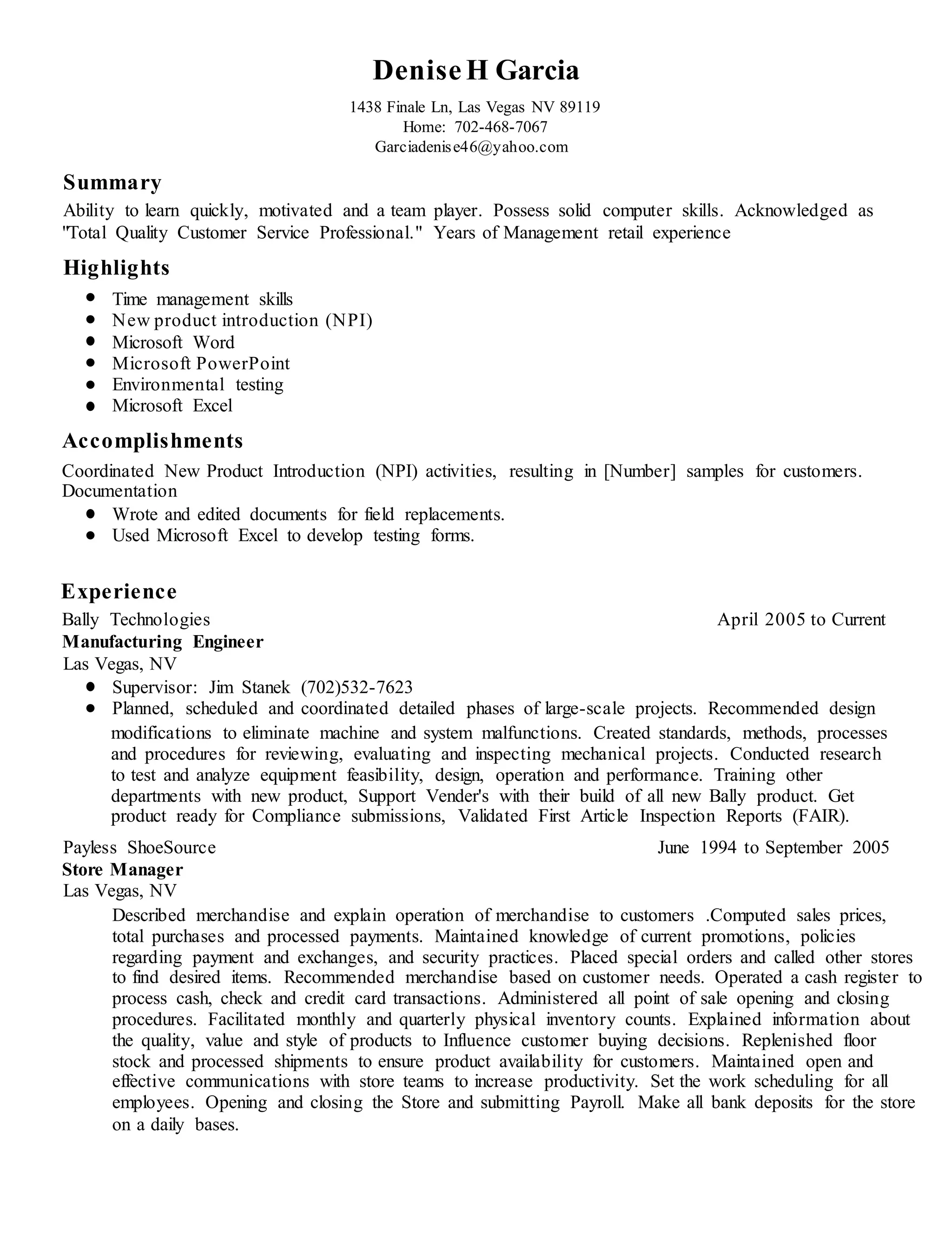 Denise Garcia Resume | DOCX
