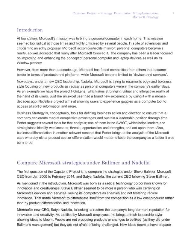 Capstone Project – Strategy Formulation | DOCX