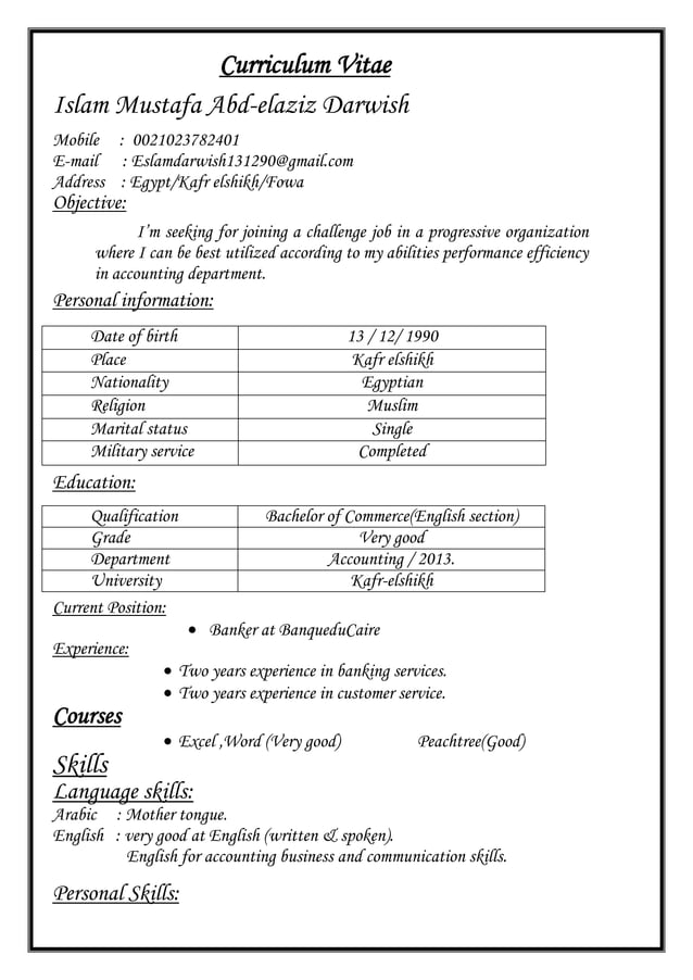 Accountant Islam CV2 | PDF