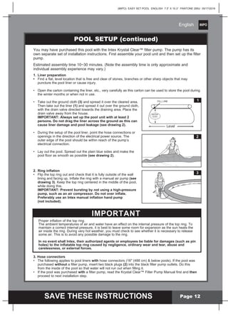 Easy Set Pool by Intex manual for 6 foot to 18 foot Swimming pools | PDF