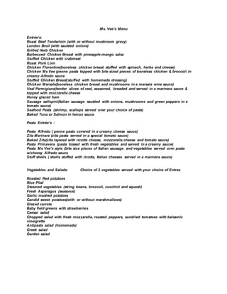 Ms. Vee's menu | DOCX