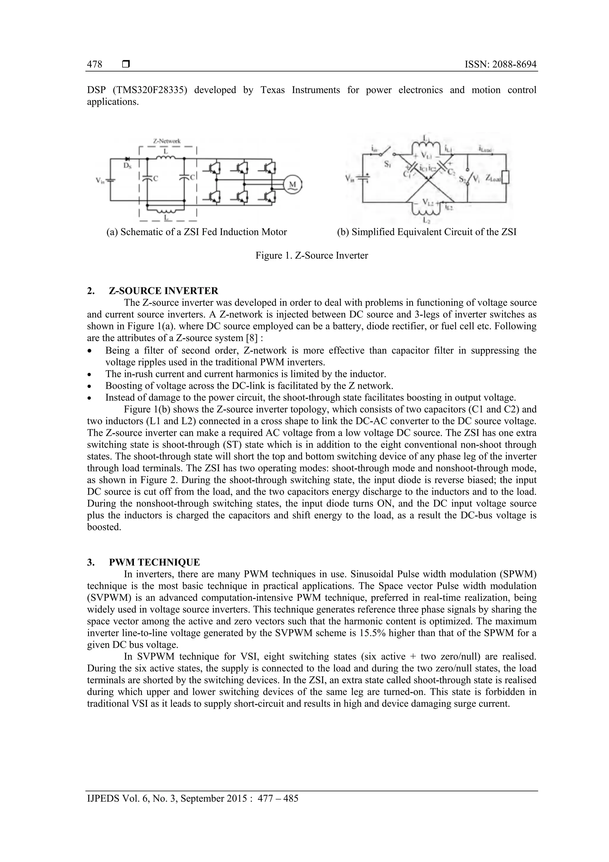 Digital Implementation of DSVPWM Control for EV fed through Impedance Source Inverter | PDF