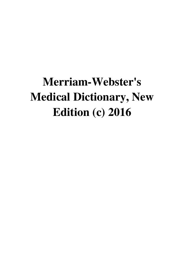Merriam webster medical dictionary - locedspeed