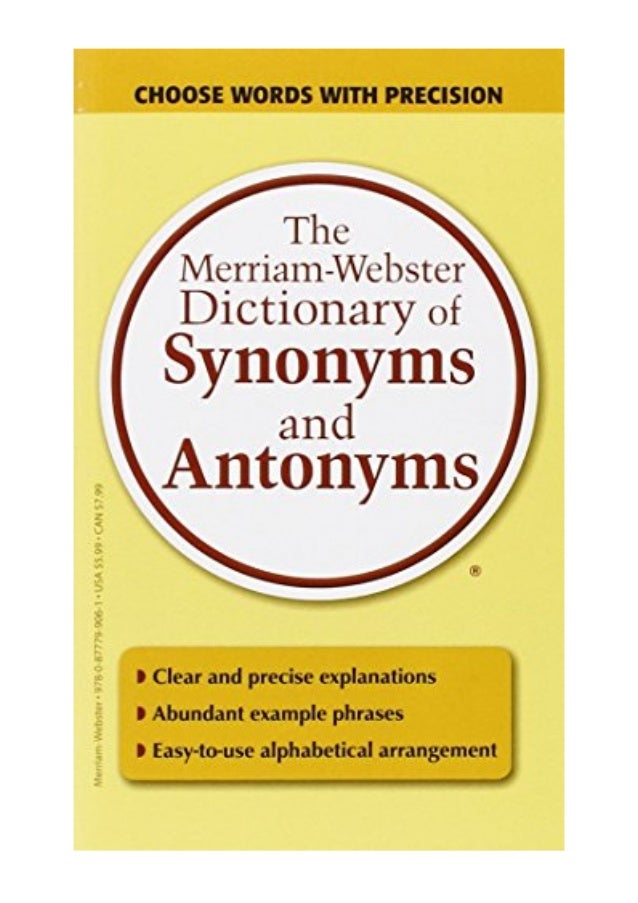 1994 The Merriam Webster Dictionary Of Synonyms And Antonyms PDF 1994-the-merriam-webster-dictionary-of-synonyms-and-antonyms-pdf