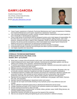 Resume of Garry | DOCX