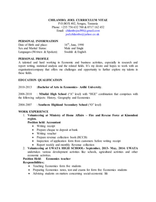 Joel's CV | PDF