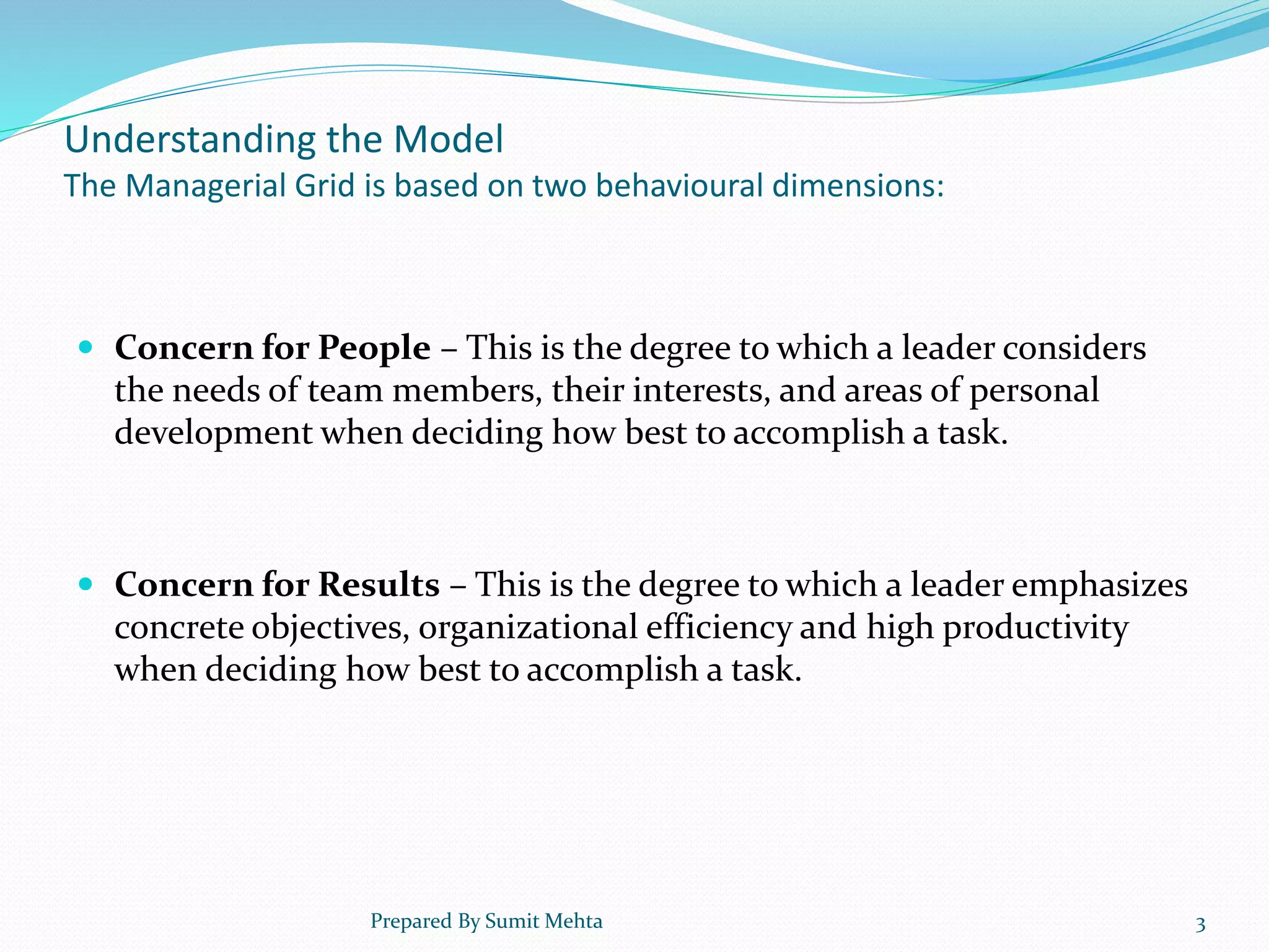 Blake_Mouton_Manegerial_Grid_Theory_SumitMehta | PPSX