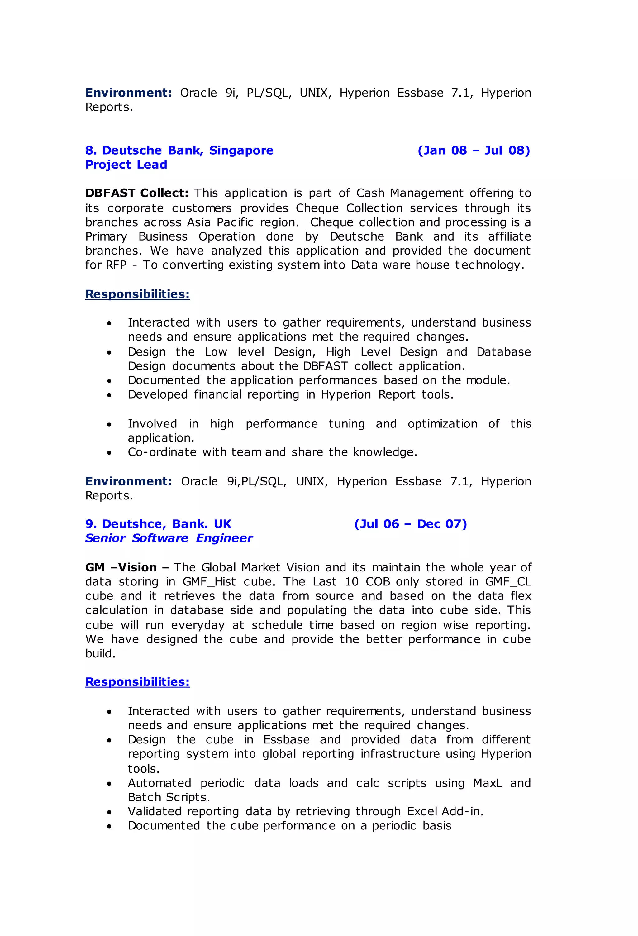 Resume_HCL | DOCX | Databases | Computer Software and Applications