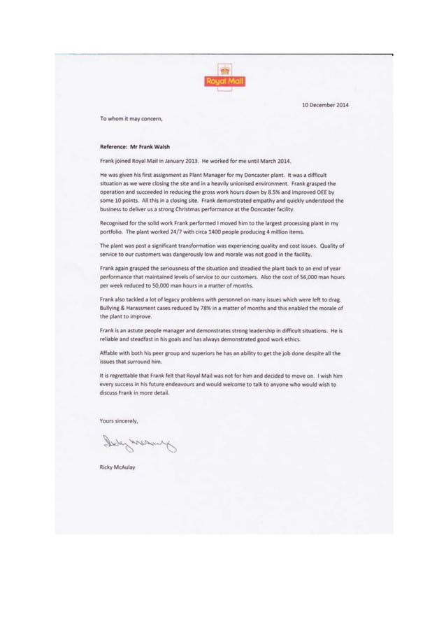 Royal Mail Reference. | DOCX