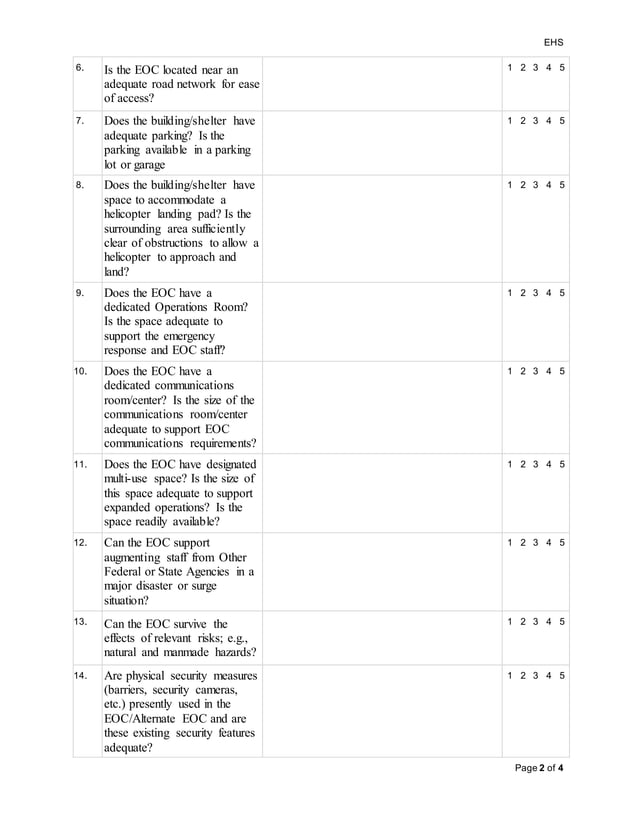 EOC Checklist CofC | PDF