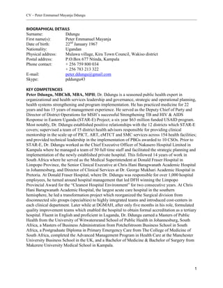 CV Peter Ddungu Jan 2015 | PDF