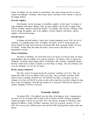 Strategic Management Group Project 1 - Good Hotel | DOCX