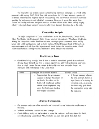 Strategic Management Group Project 1 - Good Hotel | DOCX