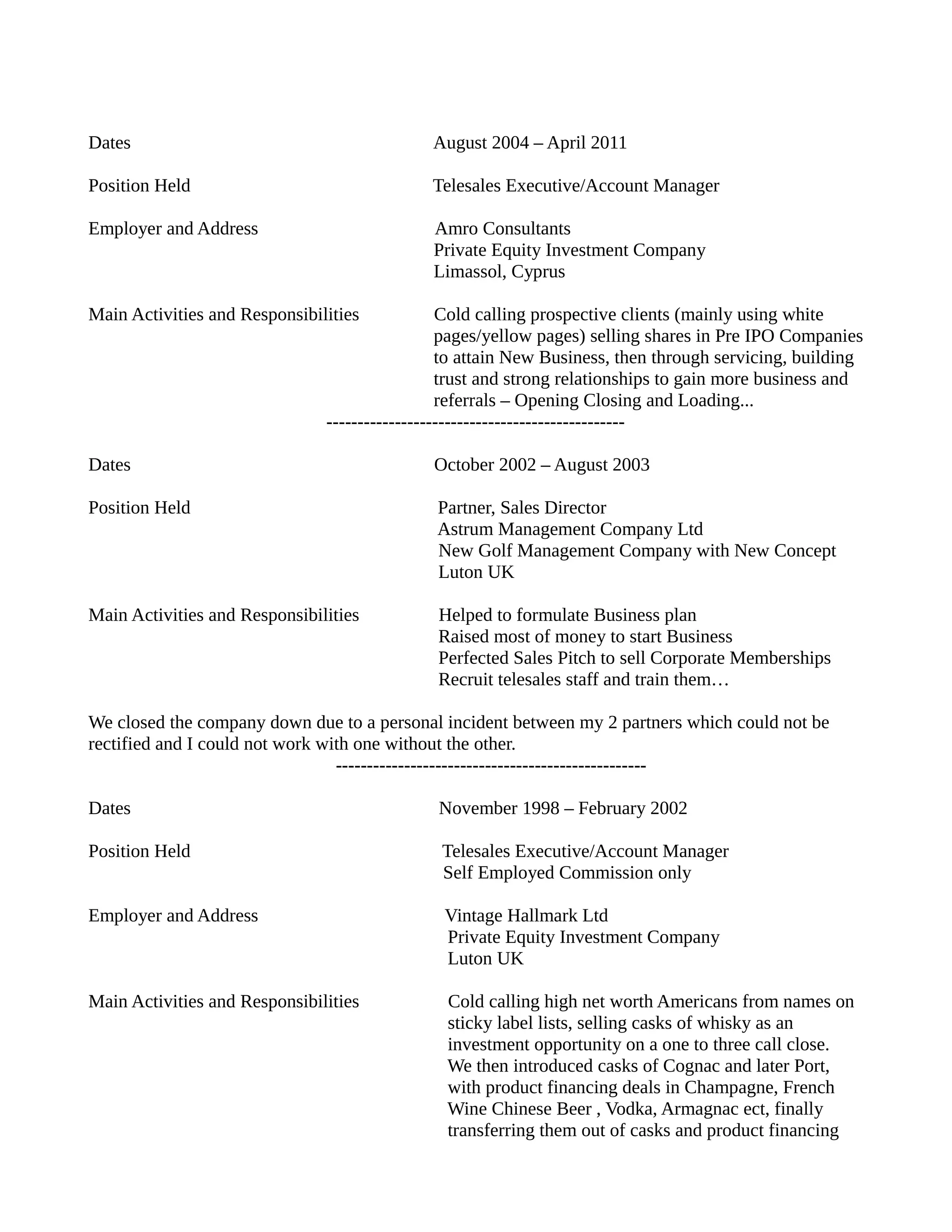 Michael Cowling CV | PDF