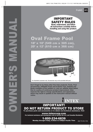 Oval fram Pool manual for intex swimming pools | PDF