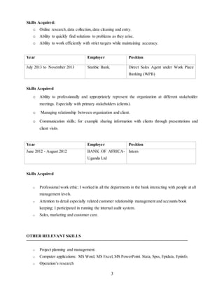 Asingwire's CV | DOCX | Business | Business and Finance