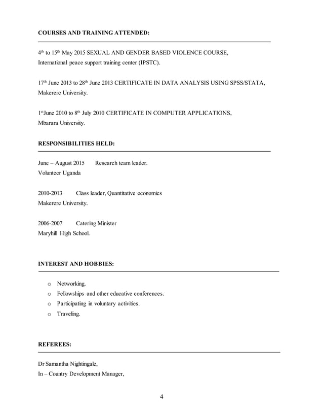 Asingwire's CV | DOCX | Business | Business and Finance