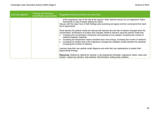 Lower Secondary Science Stage 9 Scheme of Work | PDF