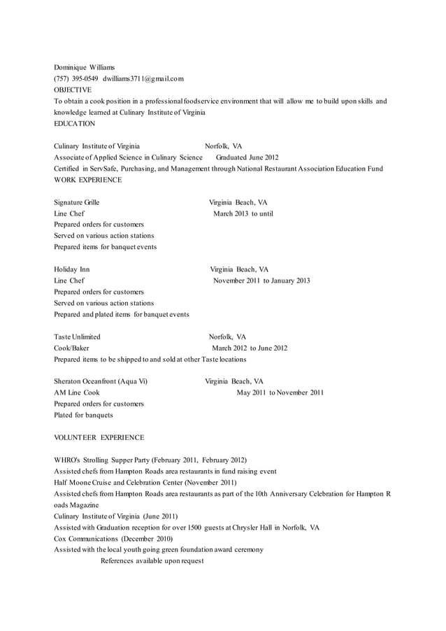 Dominique Williams' Resume | DOCX