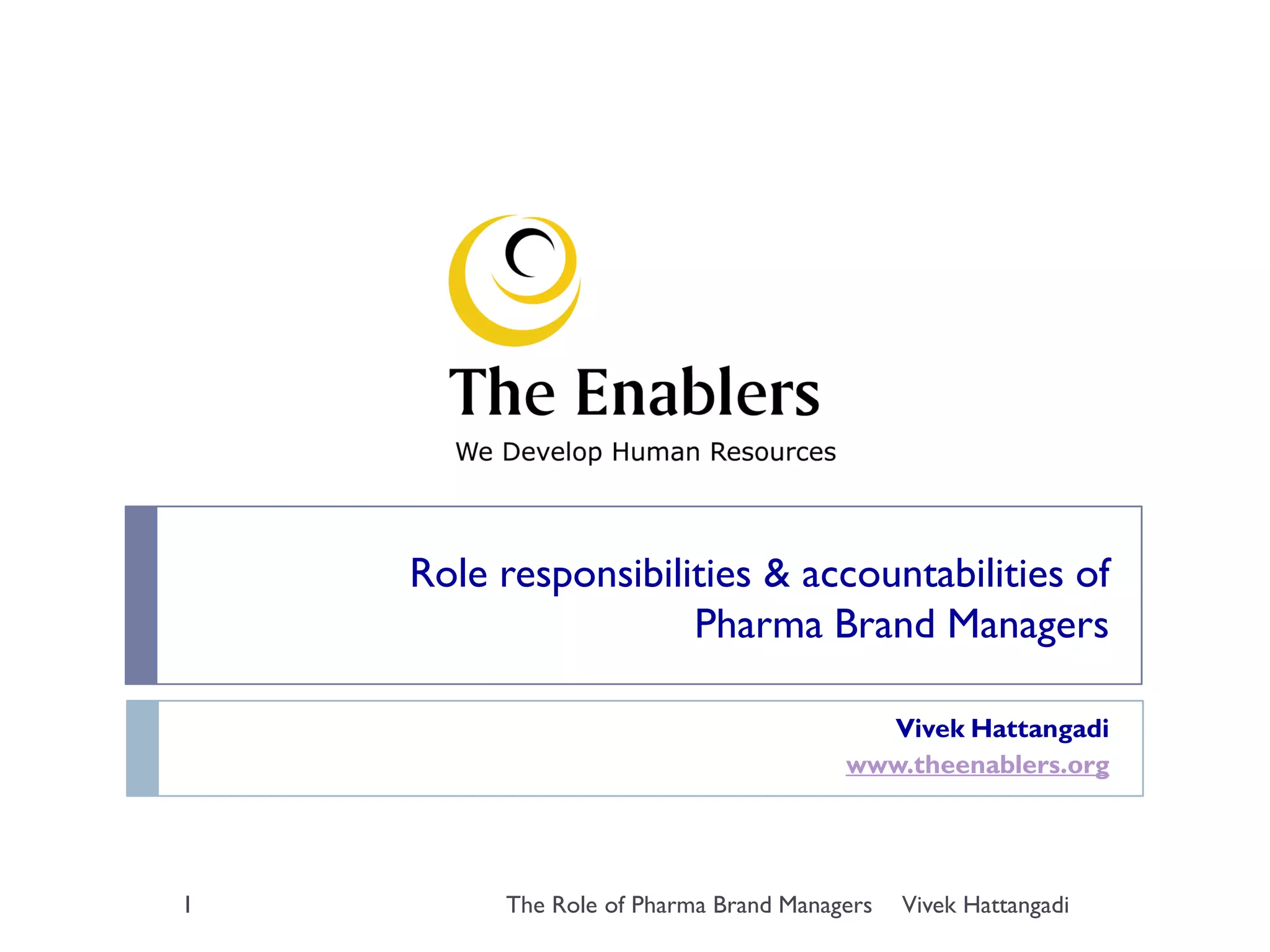 Role of Pharma Brand Manager | PDF