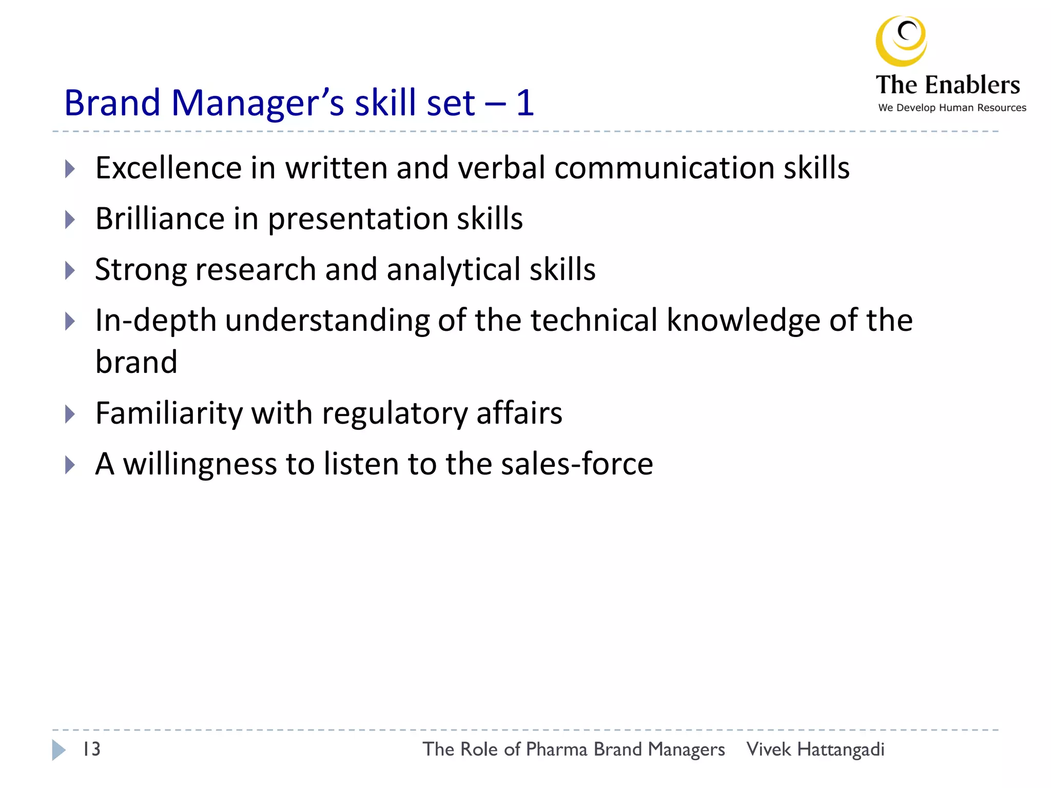 Role of Pharma Brand Manager | PDF