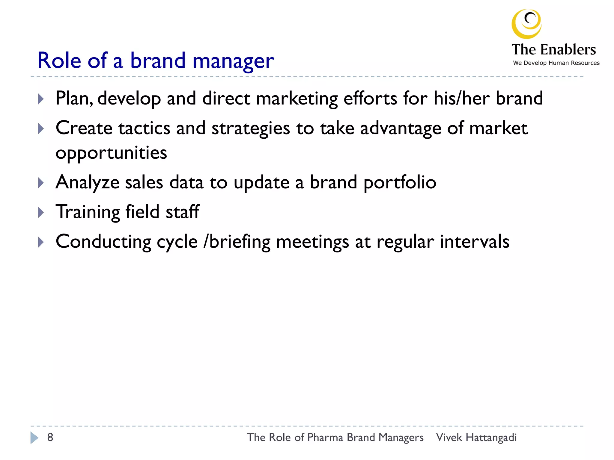 Role of Pharma Brand Manager | PDF