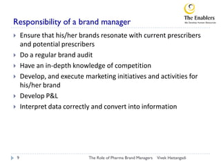 Role of Pharma Brand Manager | PDF